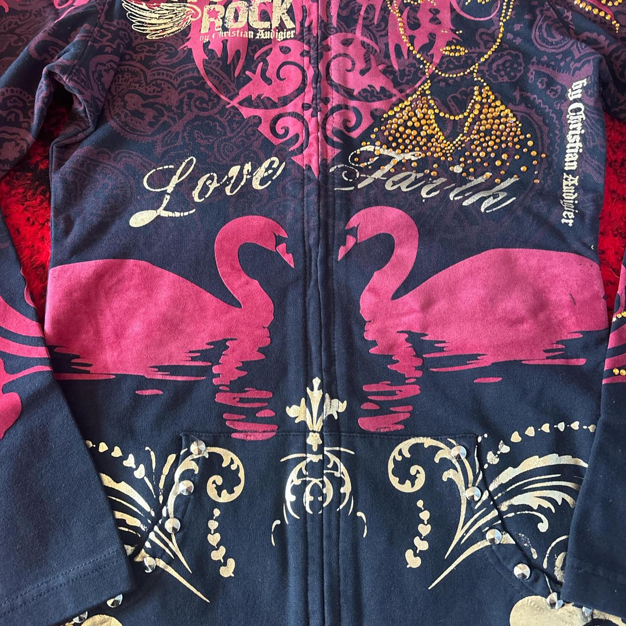 Y2K DEADSTOCK Christian Audigier Crystal Rock... - Depop