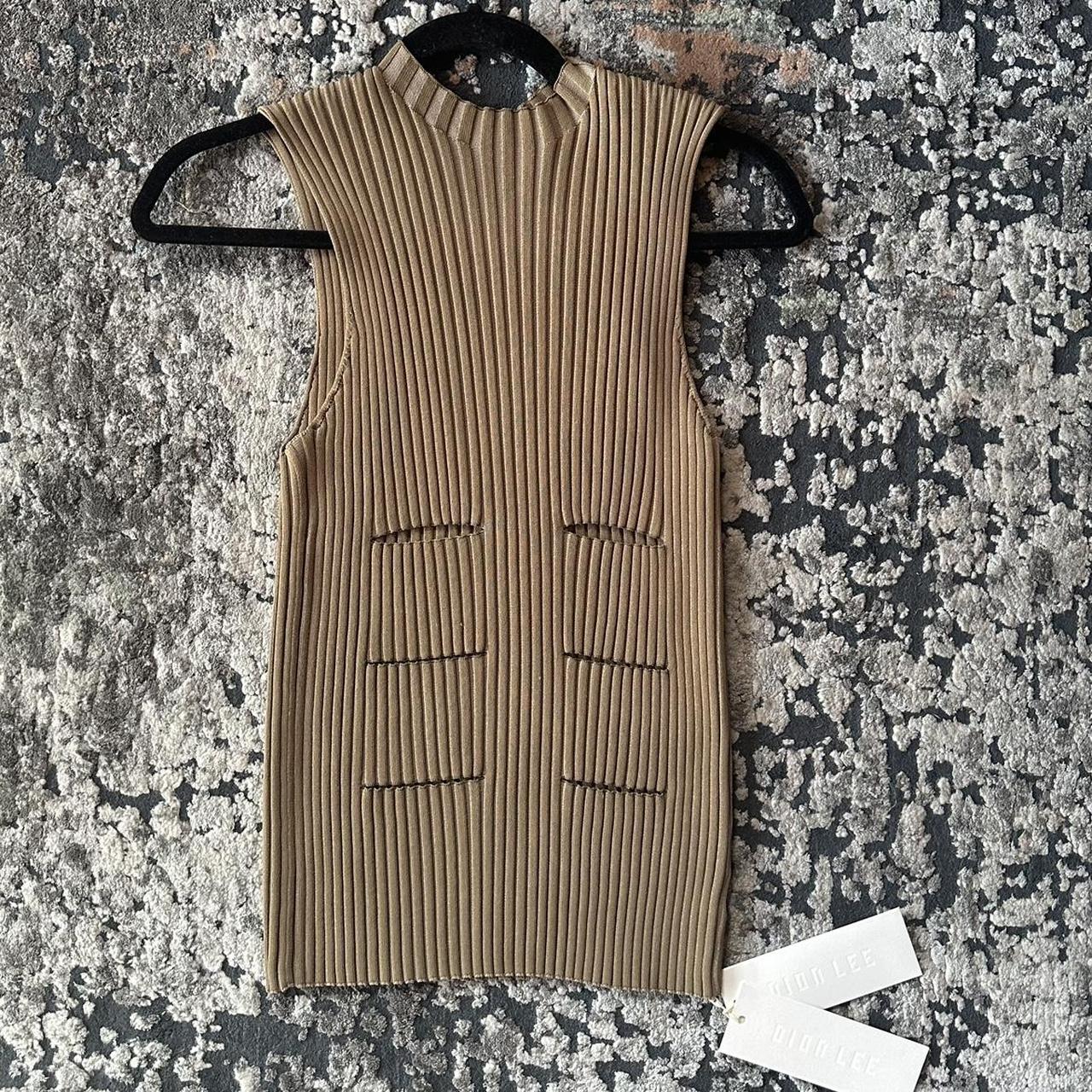 Dion Lee rib slash tank in khaki Size M - unisex... - Depop