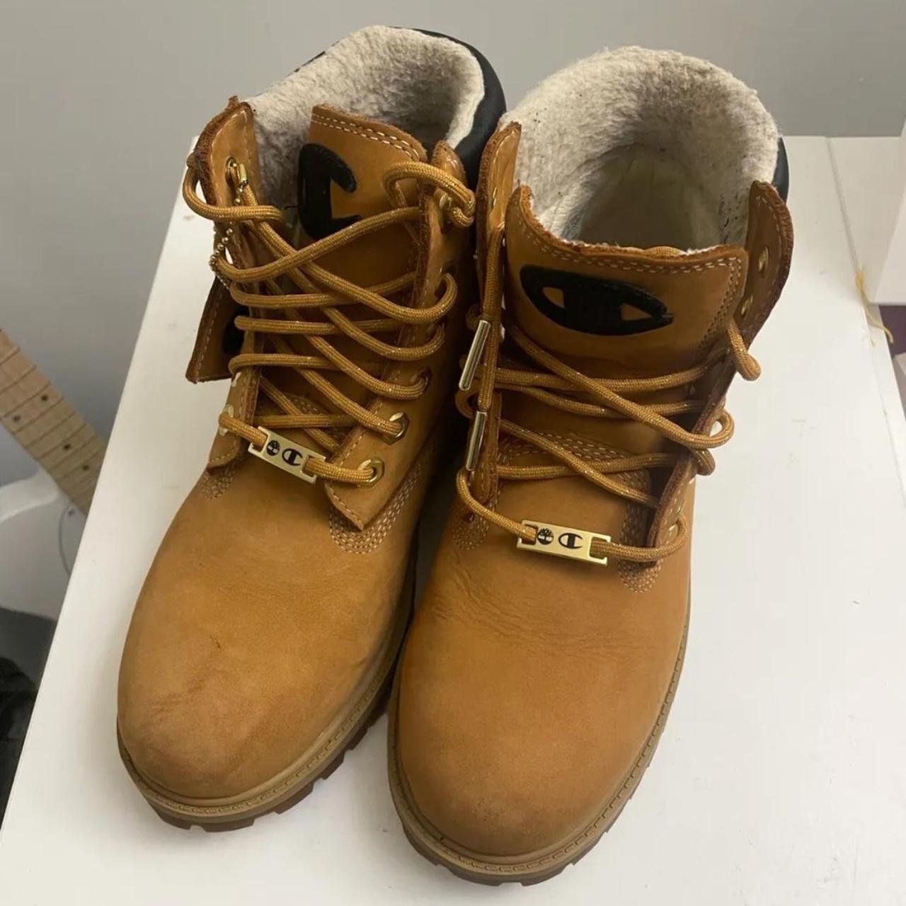 Timberland x Champion 6” Boots Lightly worn,... - Depop