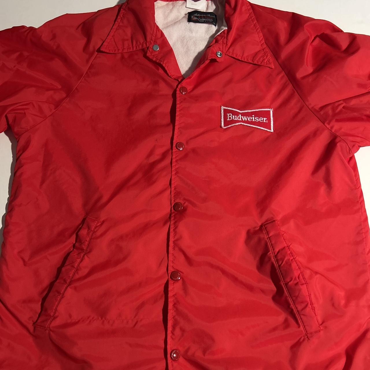 Vintage 80s Budweiser Jacket Size Medium made in... | Depop