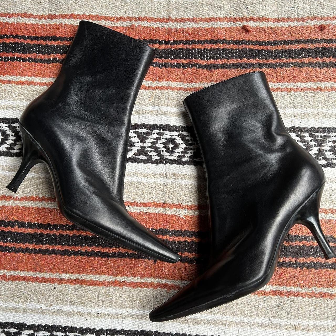 Sergio Rossi kitten heel boots -size 35.5 -made in... - Depop