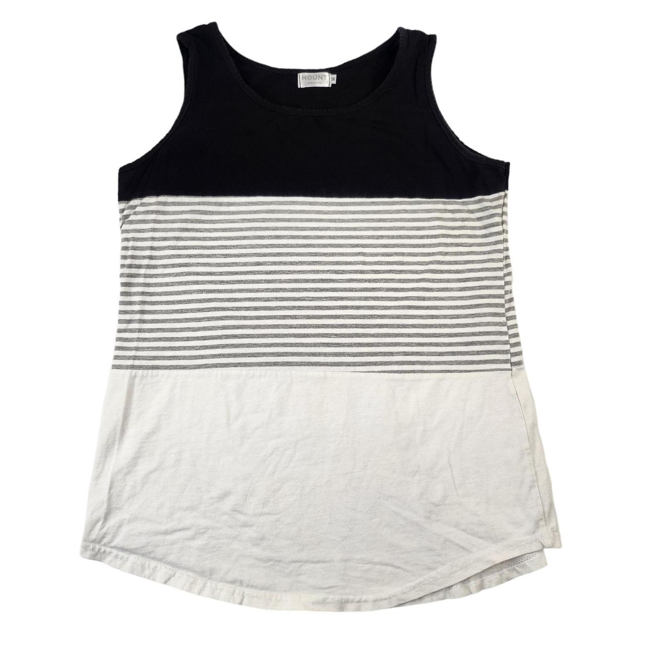 black white colorblock tank top size medium Good... | Depop