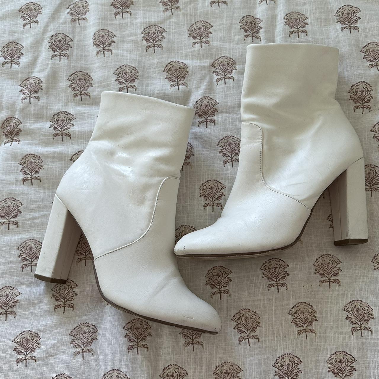 White short go-go boots. There are some scuffs but... - Depop