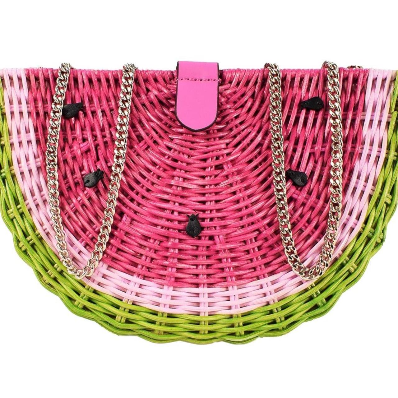 Kate Spade Wicker Watermelon Clutch with Crossbody... - Depop