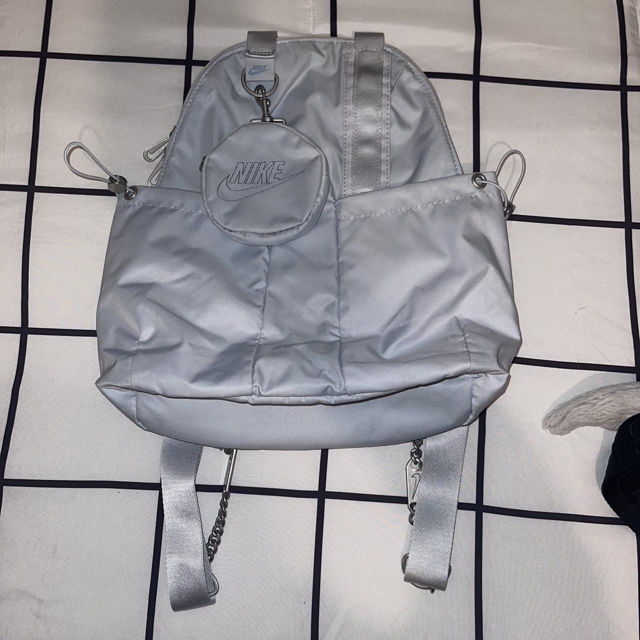 Nike Baby blue Backpack | Little pouch in the front... - Depop