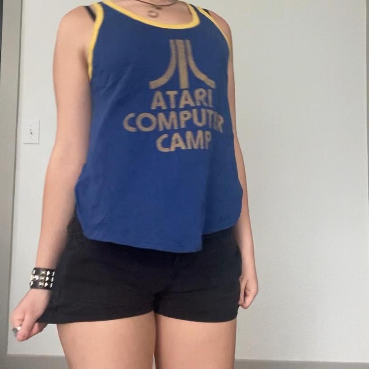 Atari computer camp tank top #retro #blue #tanktop... - Depop