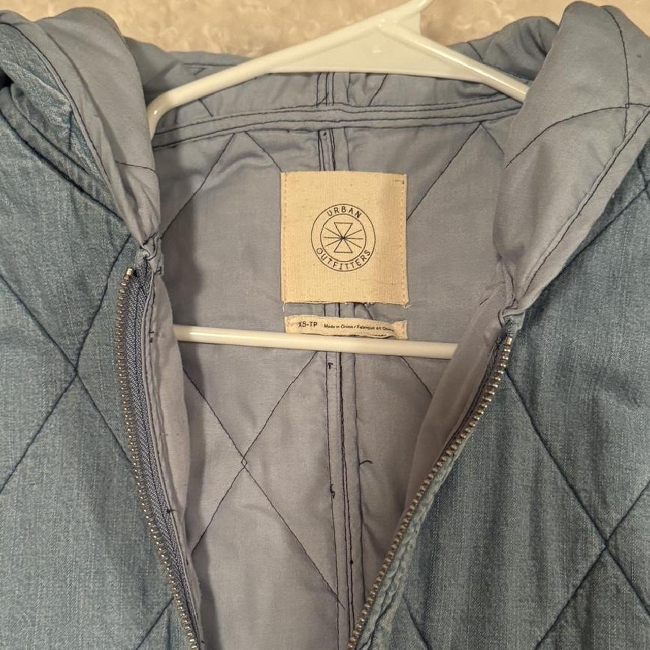 Urban Outfitters blue quilted jacket with pockets... - Depop