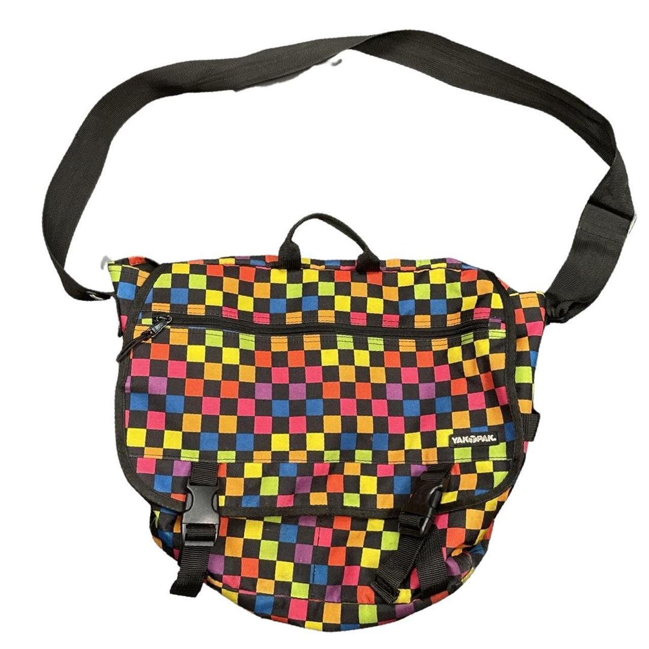 checkered messenger bag alt alternative cyber... - Depop