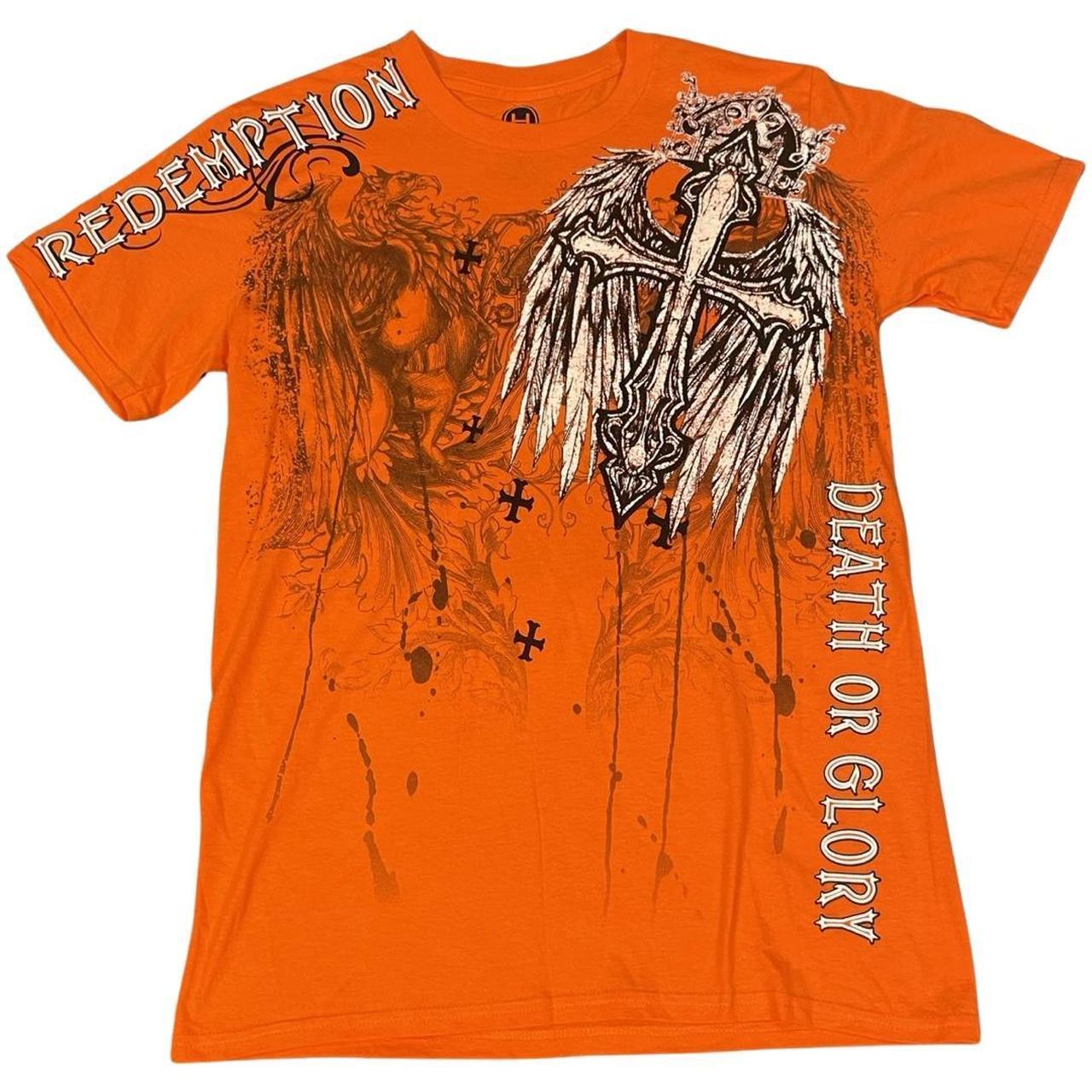 ☠︎︎ y2k cyber cross tee ☠︎︎ ☠︎︎ alt alternative emo... - Depop