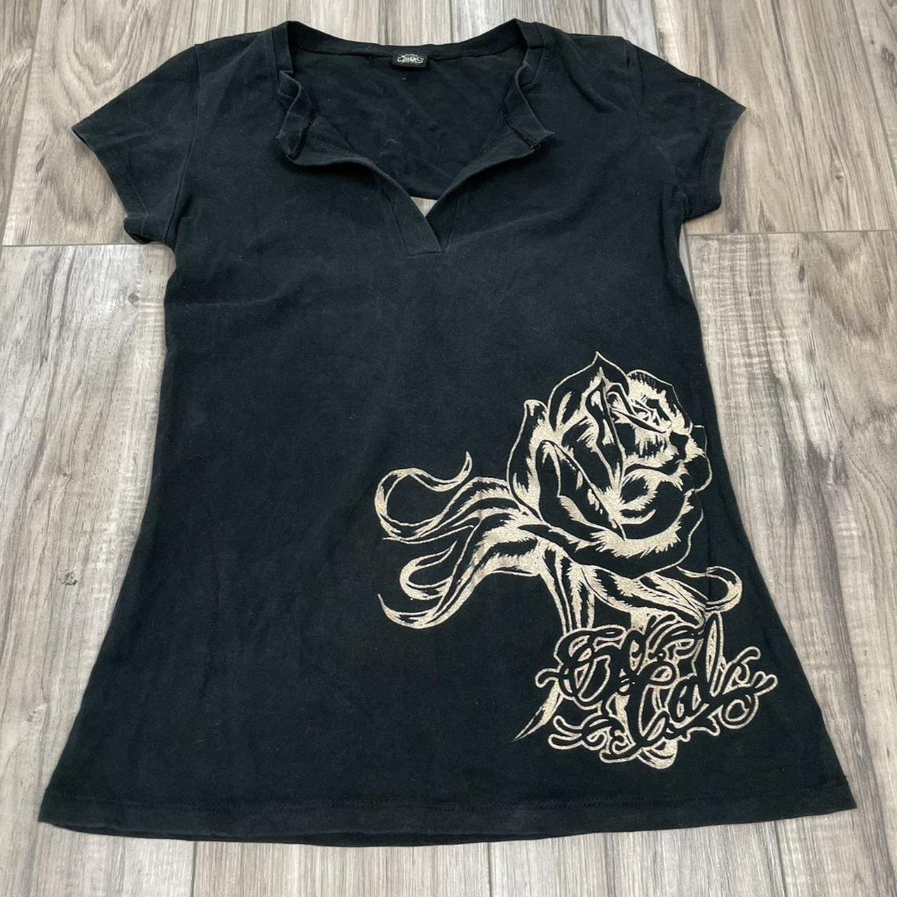 y2k so cal baby tee ⭑ 2000s rare scenekid... - Depop