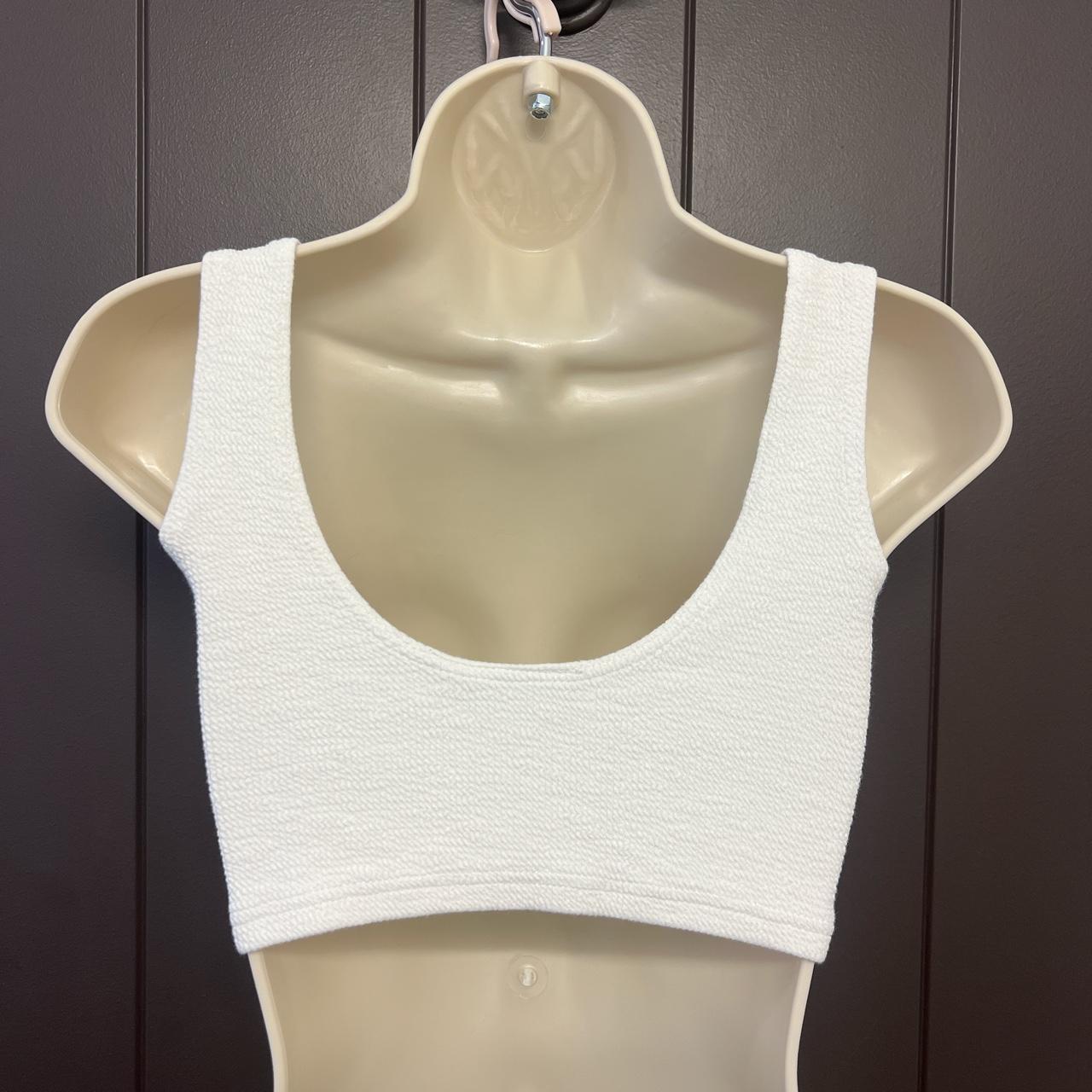 Weekday Women's White Crop-top | Depop