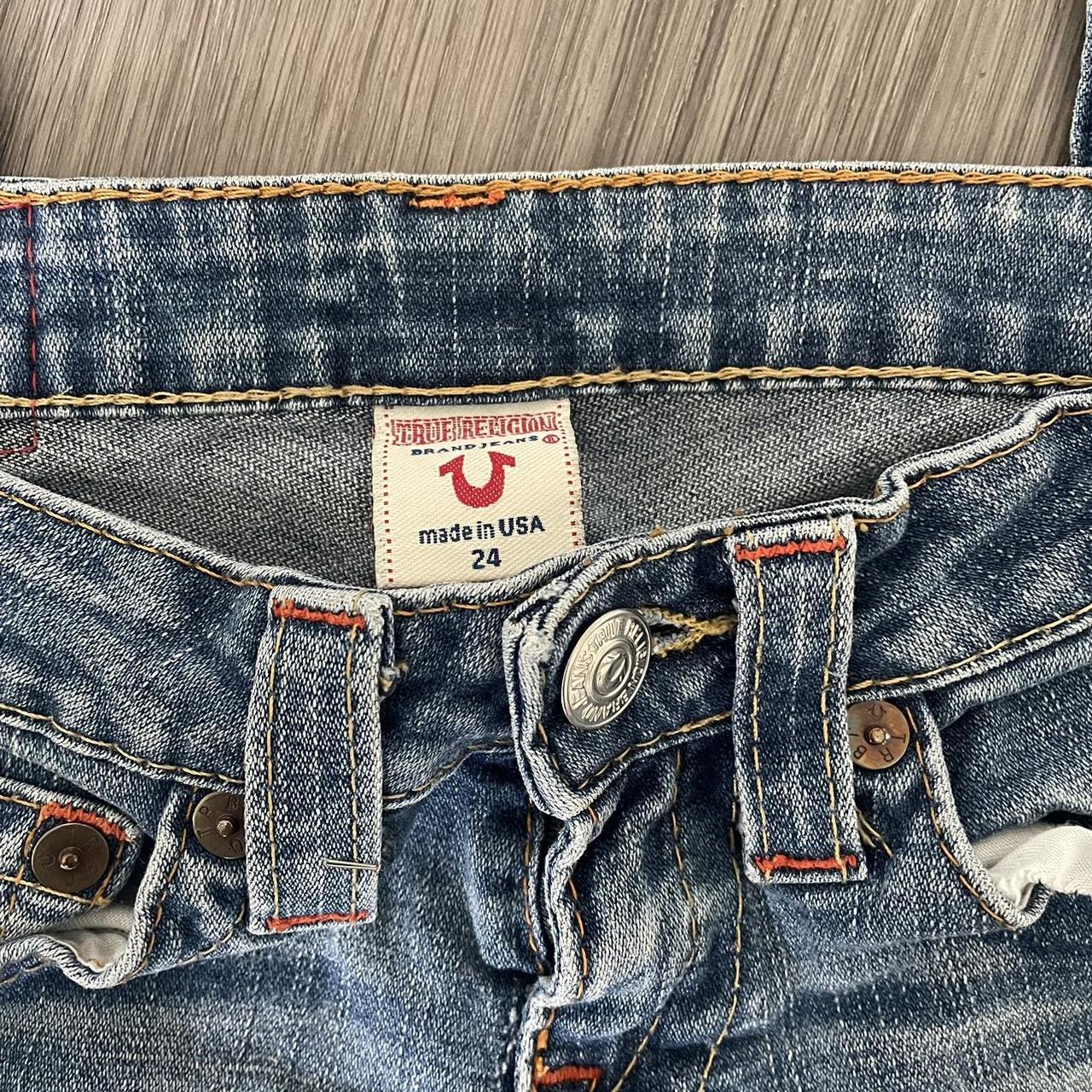 medium wash true religion low rise jeans 24” waist... - Depop