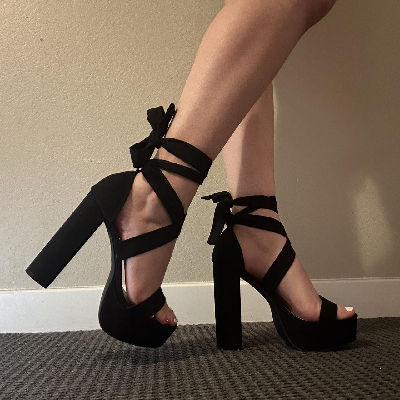 5in Black Pumps classy heels - Depop
