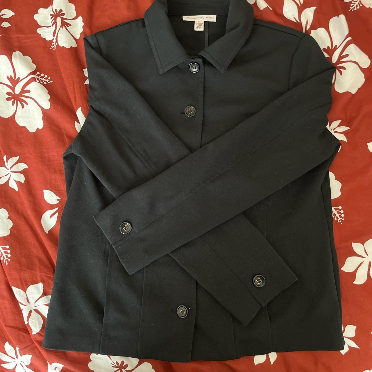 jm collection black button up suit jacket size 6p -... - Depop
