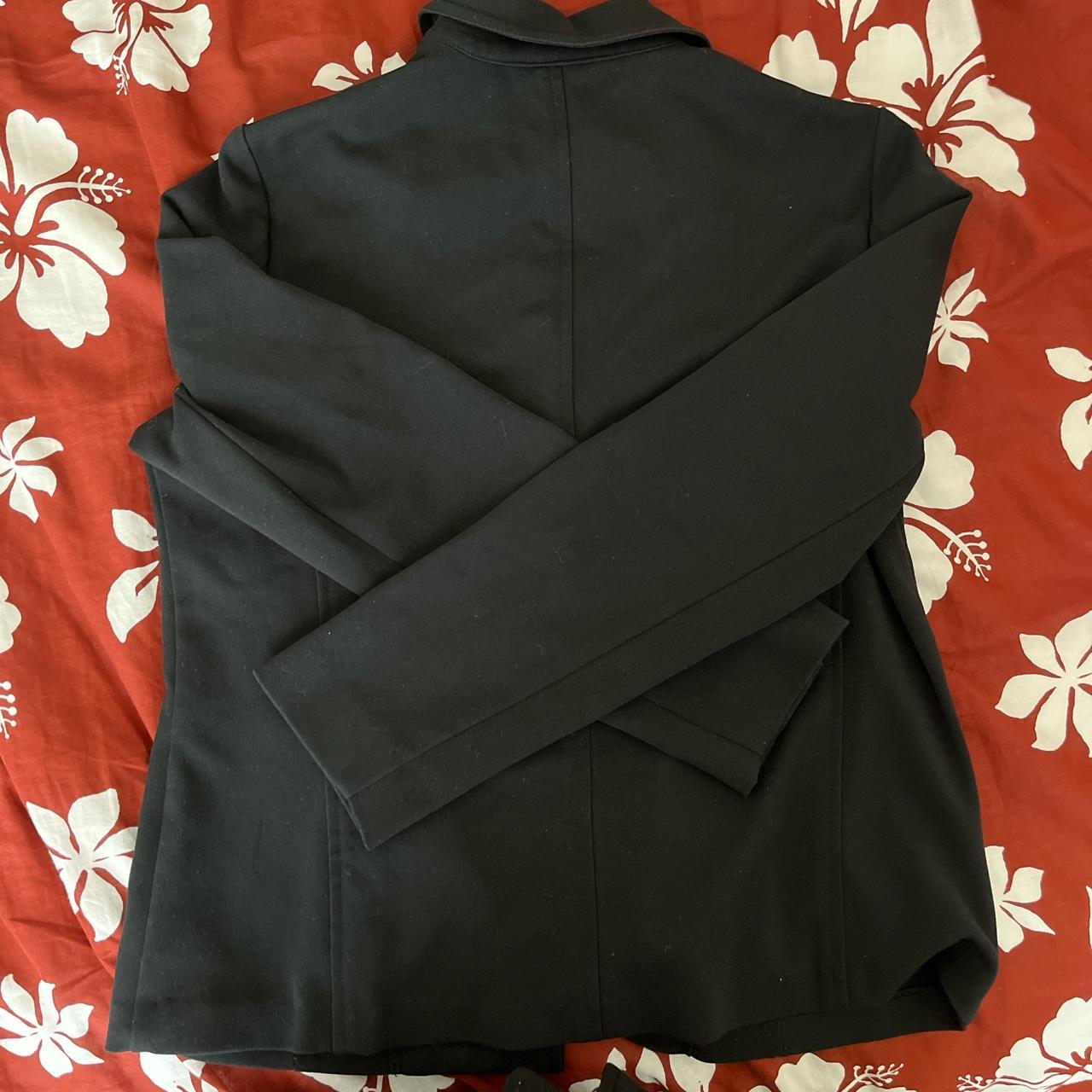 jm collection black button up suit jacket size 6p -... - Depop