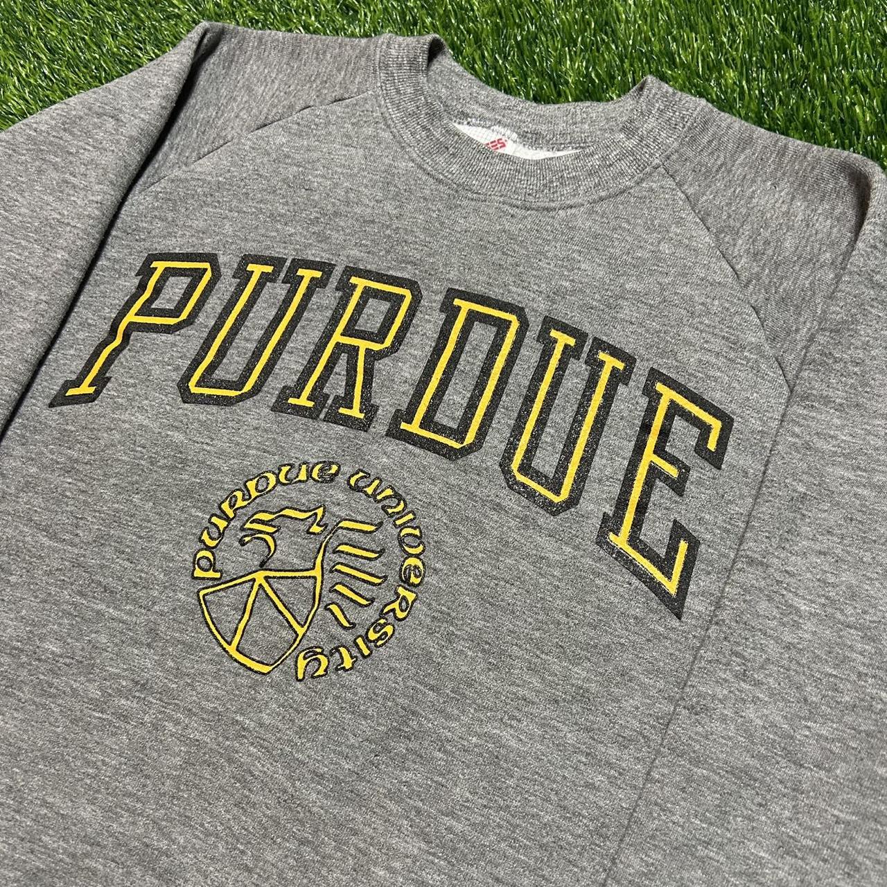 Vintage 90s Purdue University college raglan... - Depop