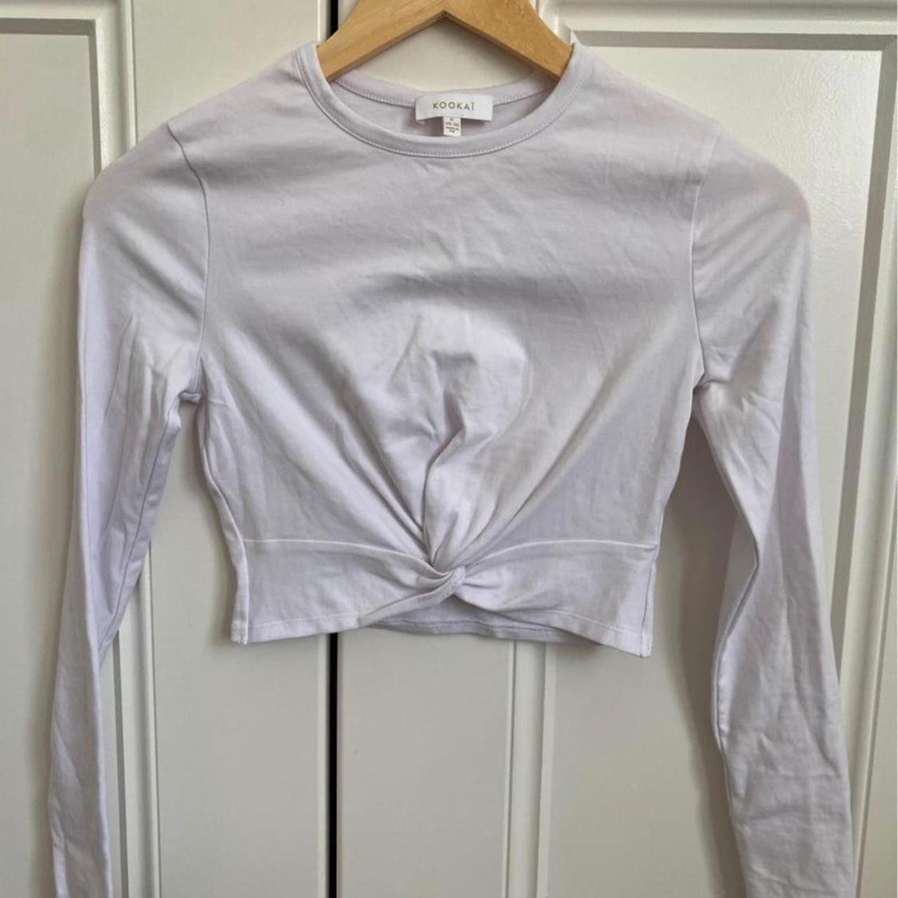 Kookai Long Sleeve Twist Top Size 0 or 6/8 Worn... - Depop