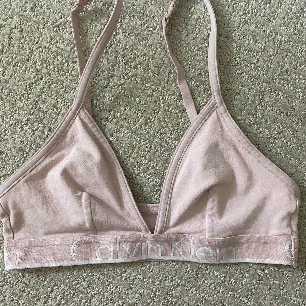 Pink Calvin Klein Bralette Size... - Depop