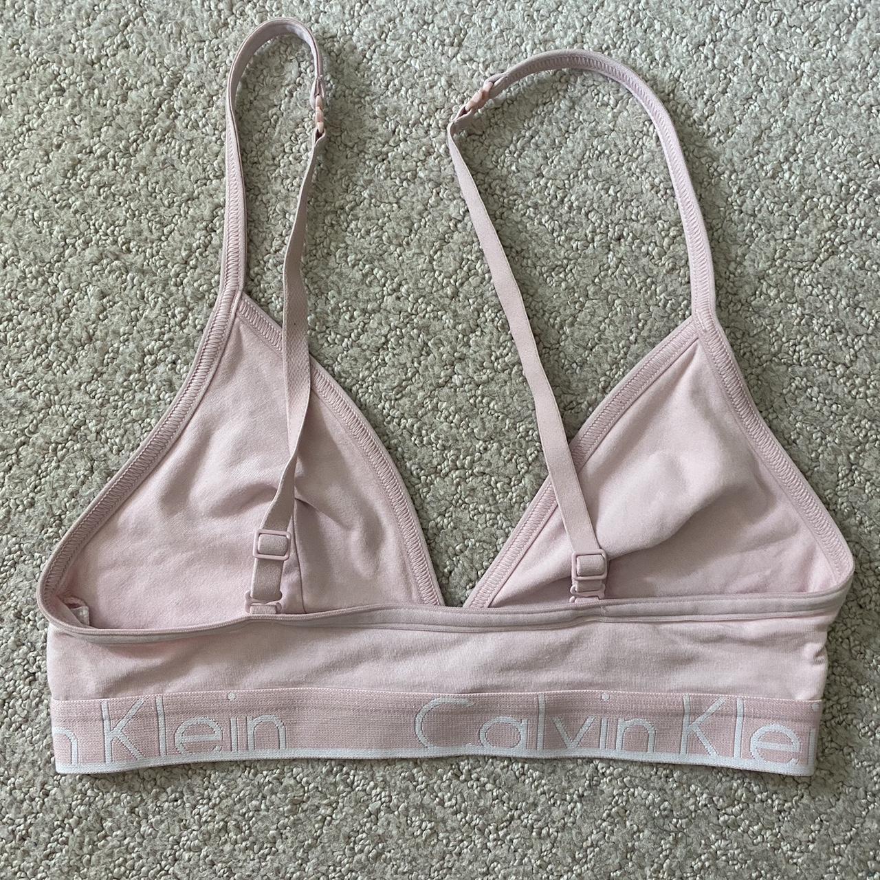 Pink Calvin Klein Bralette Size... - Depop