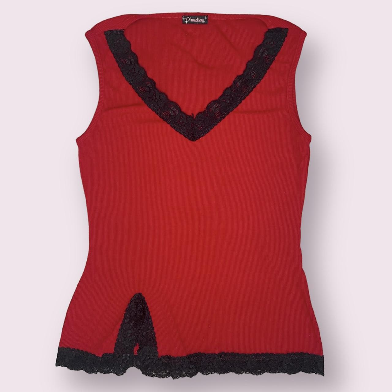 super sexy early 2000s vintage cherry red staple... - Depop