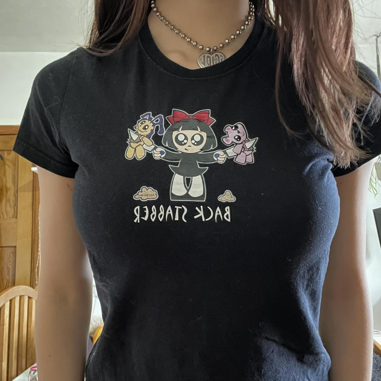 Scary Miss Mary Alt Emo Gothic Baby Tee... - Depop