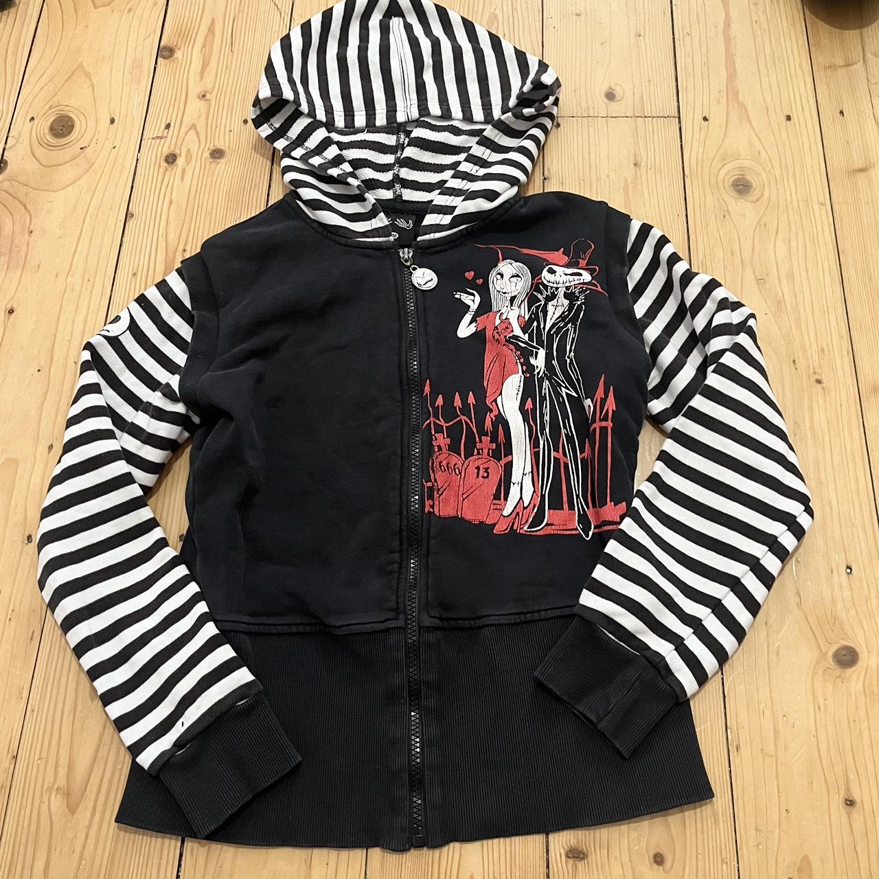 The Nightmare Before Christmas Emo Gothic Striped... - Depop