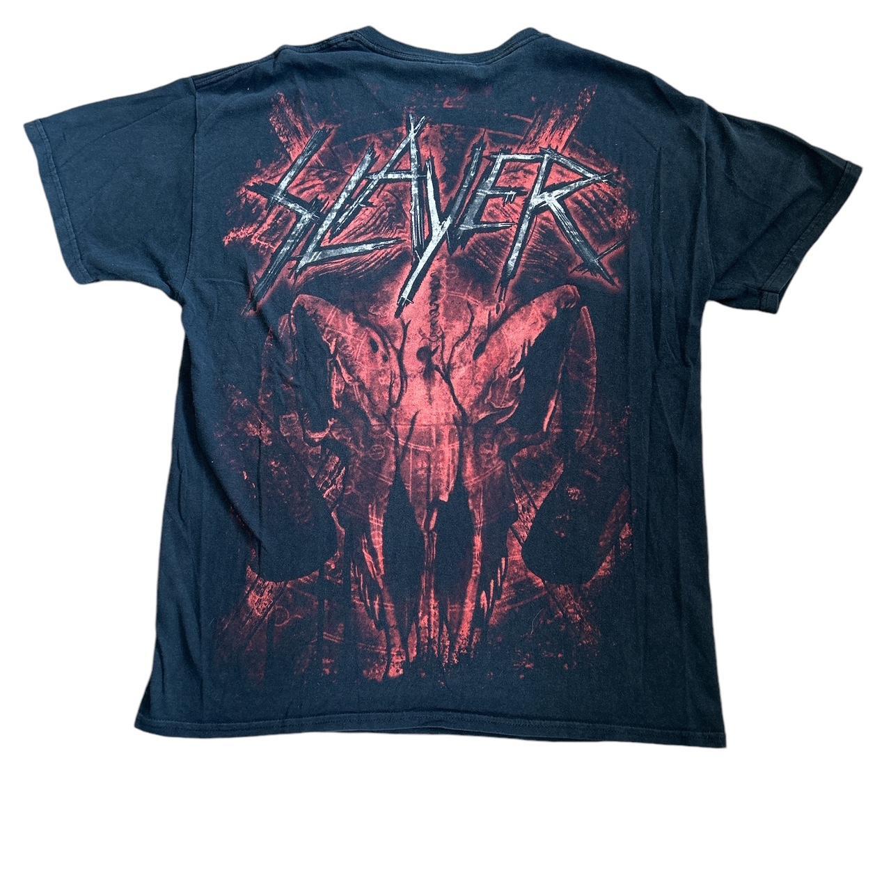 Slayer Goat Head Skull Double Sided Gildan T... | Depop