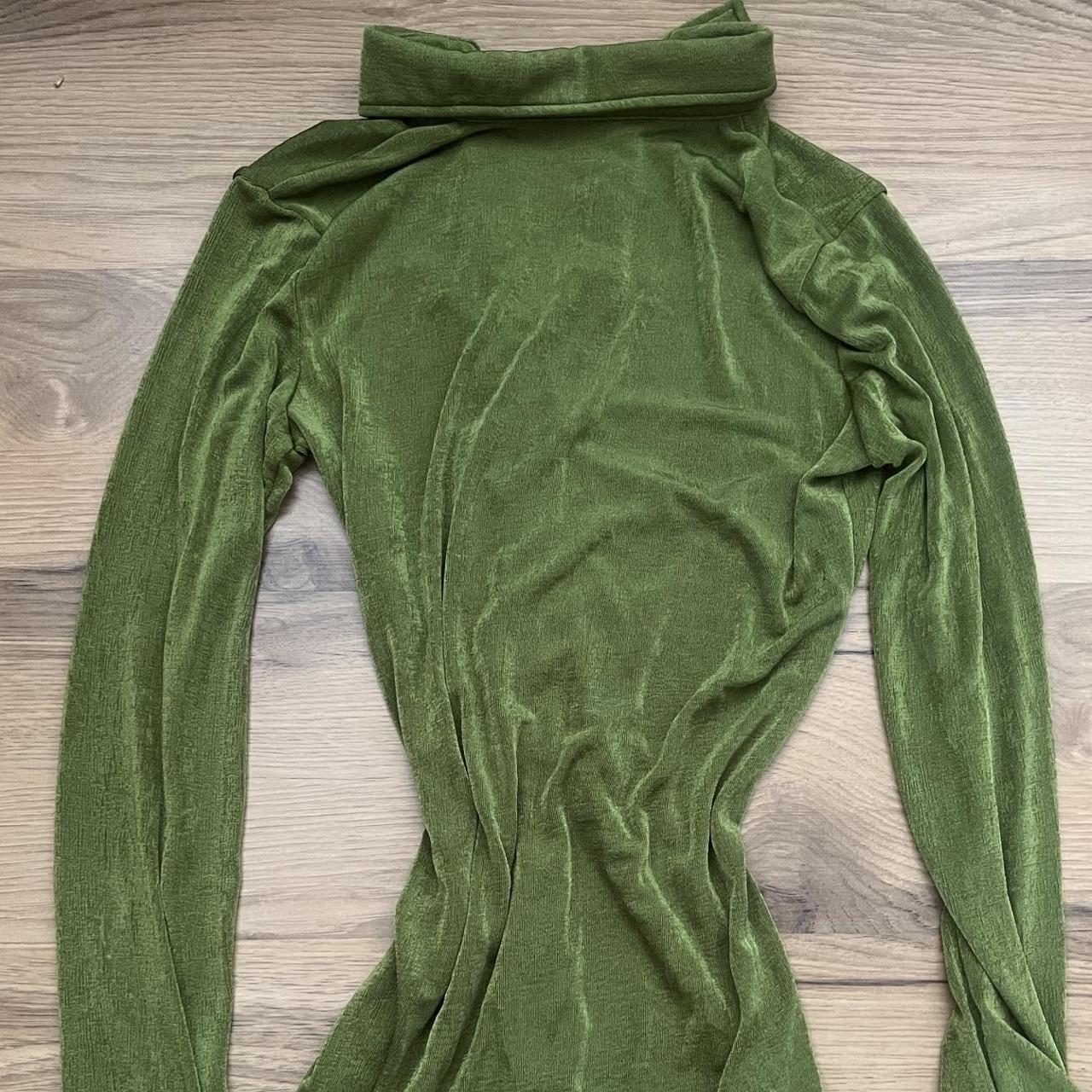 Short green ruched dress - Depop