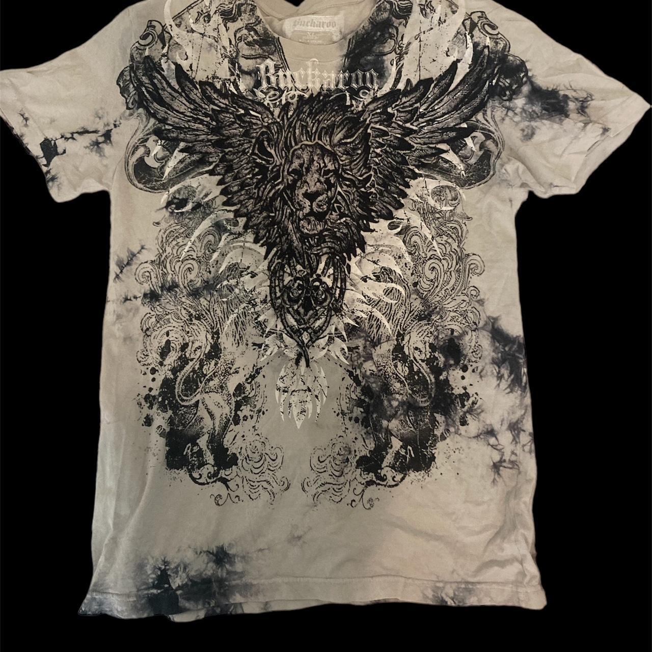 White affliction style buckaroo shirt Tagged men’s... - Depop