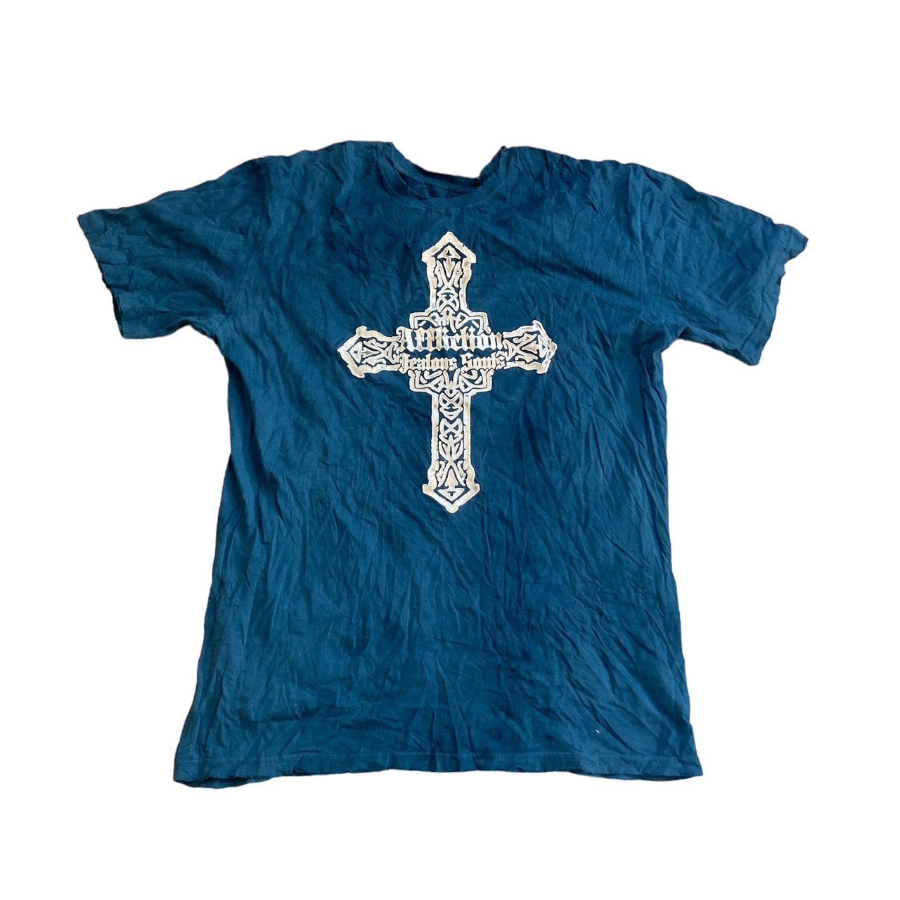 Affliction blue t-shirt Tagged size men’s x... - Depop