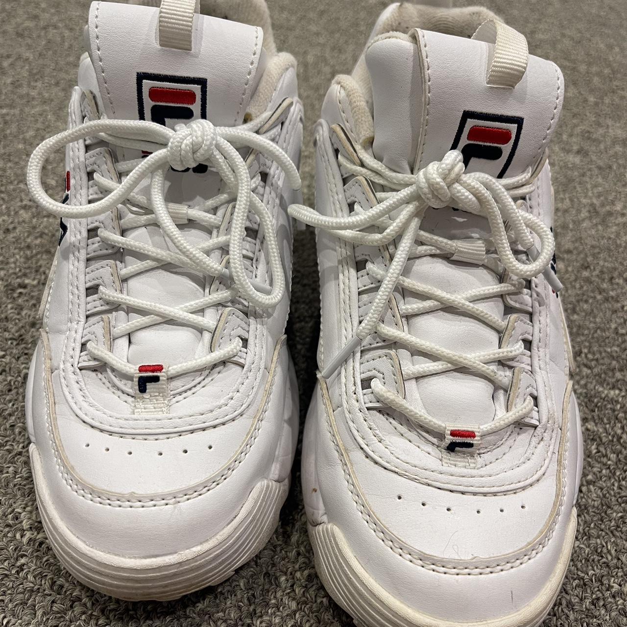 White Fila classic sneakers! #fila #sneakers... - Depop