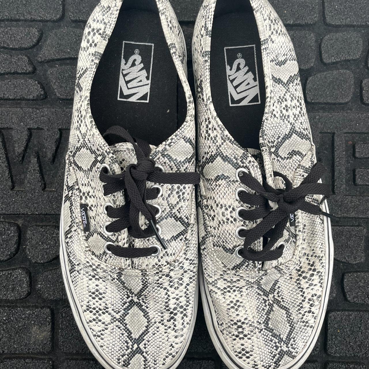 Vans Authentic Snakeskin in Black Condition: Used... - Depop