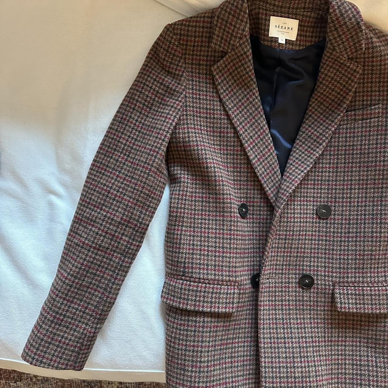 Sezane Christie Wool Blazer Jacket in multicolor... - Depop