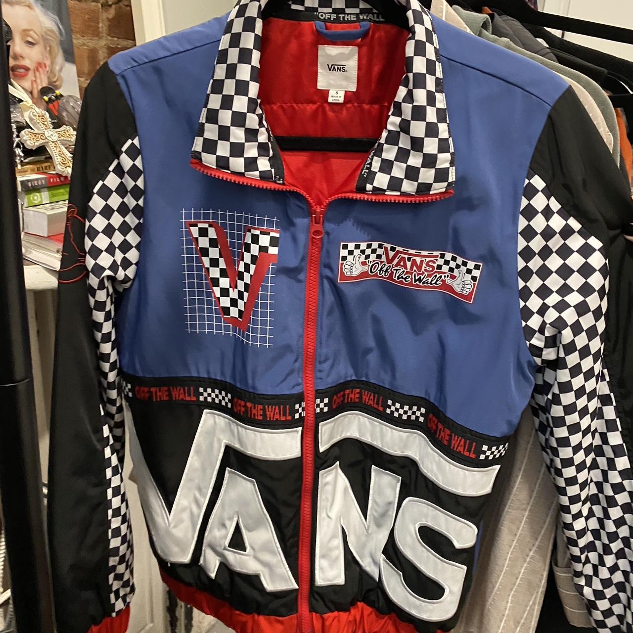super sick vans jacket- windbreaker material with... - Depop