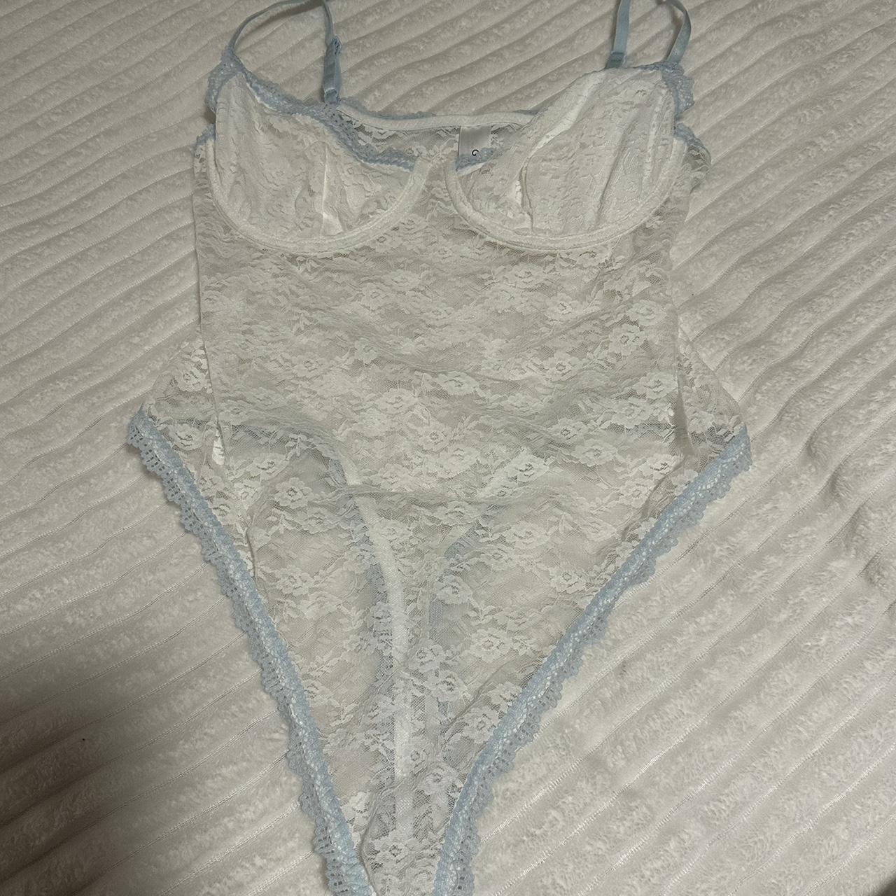 🤍 glassons white lace bodysuit 🤍 size 13, fits a... - Depop