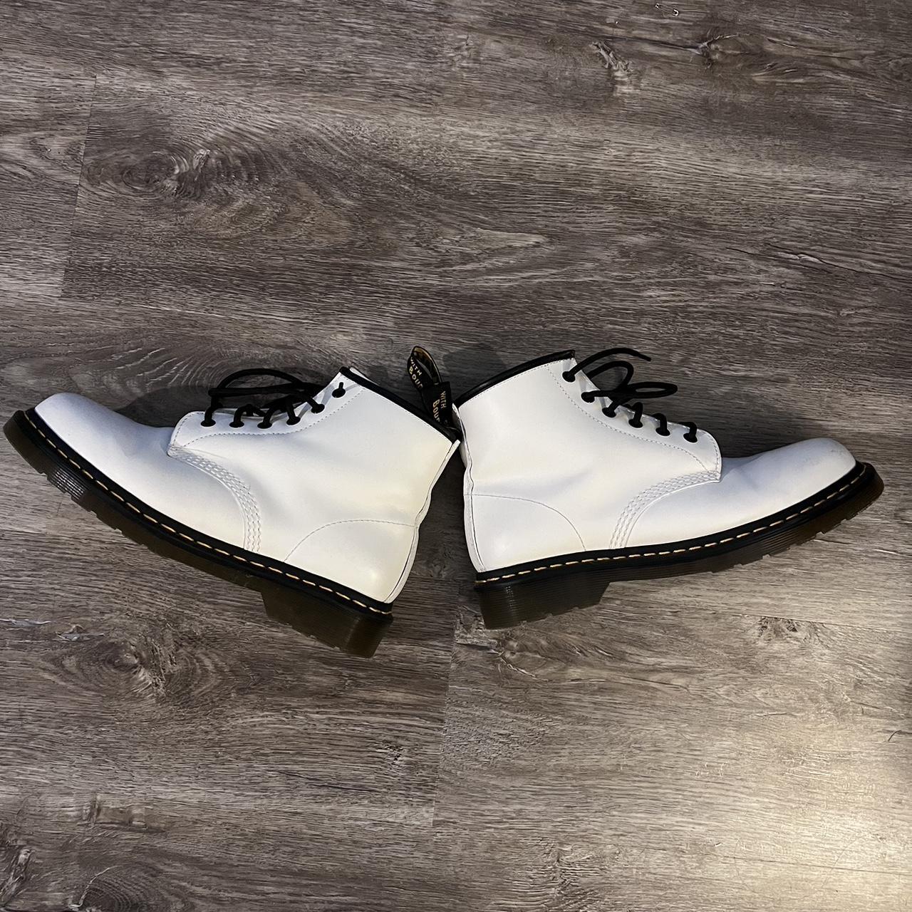 doc marten white boots scuffs on toe 7/10 condo no... - Depop