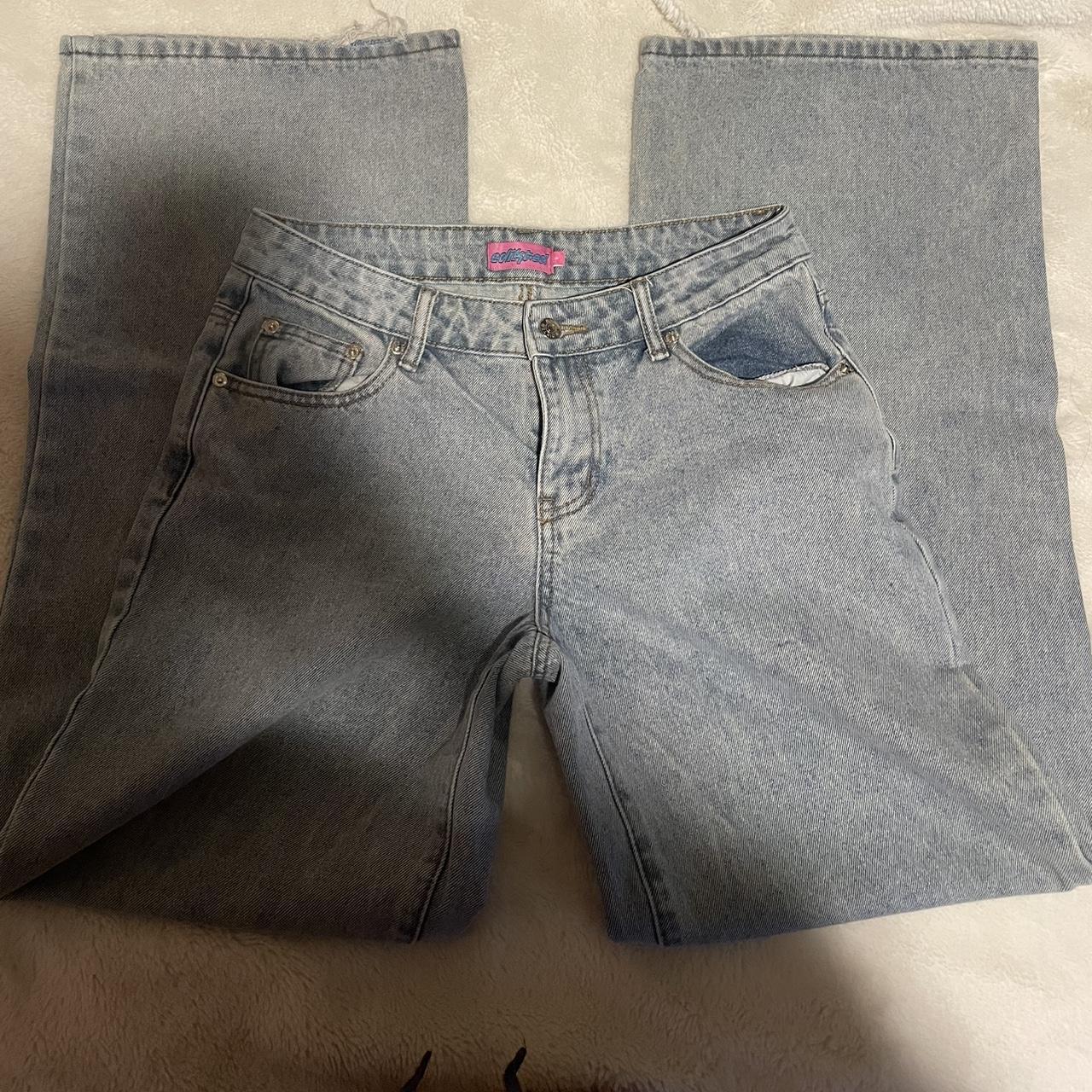 Edikted low rise acid wash jeans Size small Last... - Depop