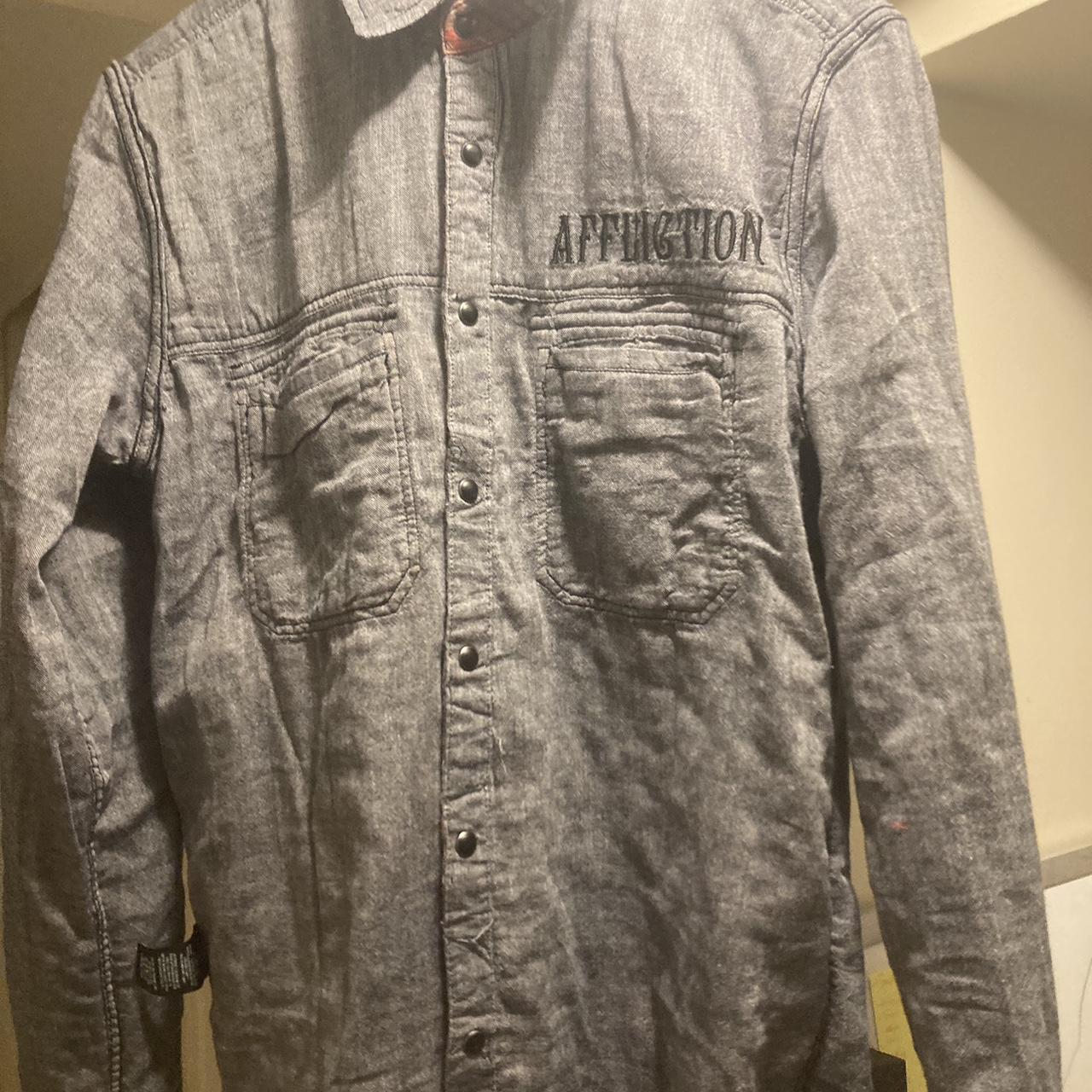 Affliction button up Reversible Fits like a large - Depop