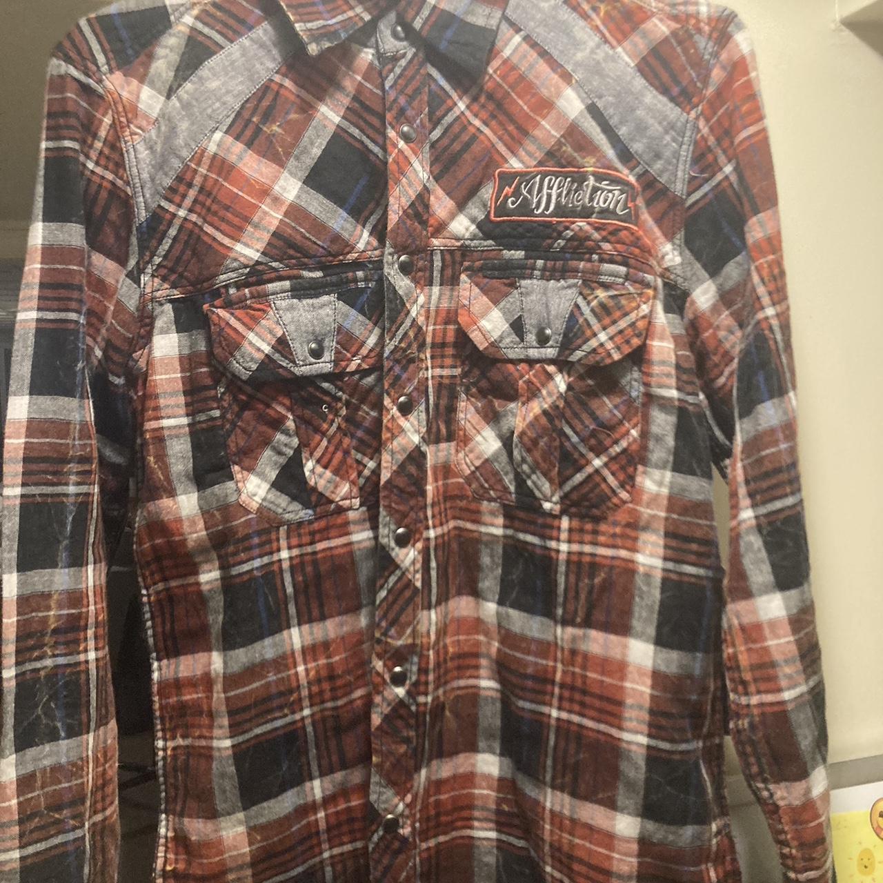Affliction button up Reversible Fits like a large - Depop
