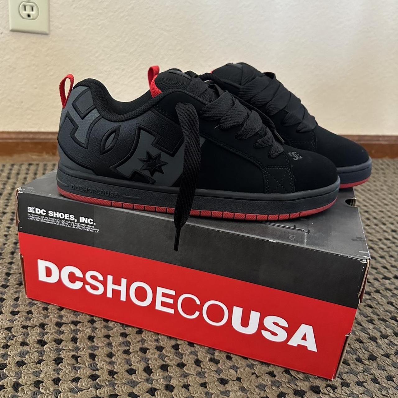 New DC Shoes Court Graffik men’s black/red/grey... - Depop