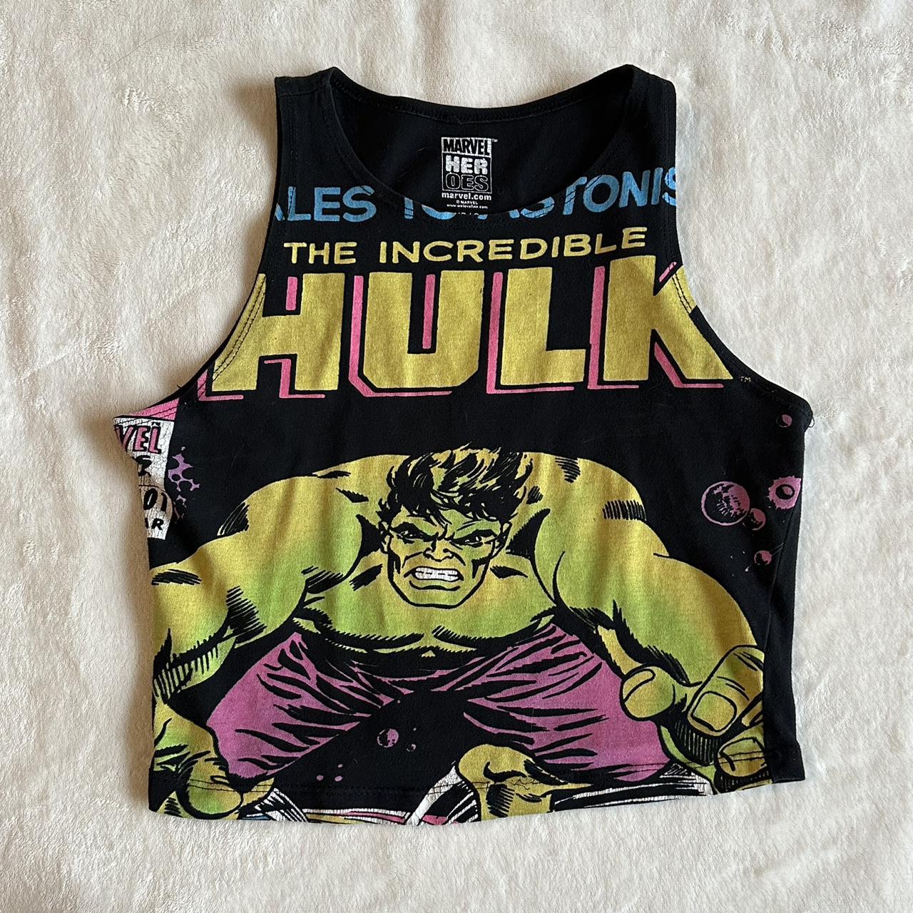 Women’s marvel AOP Hulk Tank top Size S Great... - Depop
