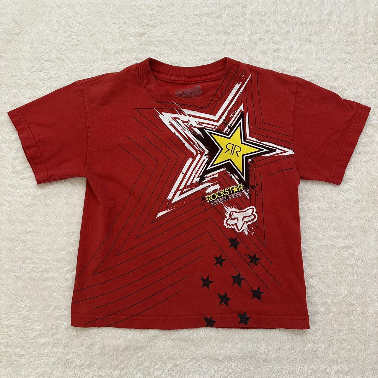 Fox racing rockstar red t shirt Kids small, fits a... - Depop