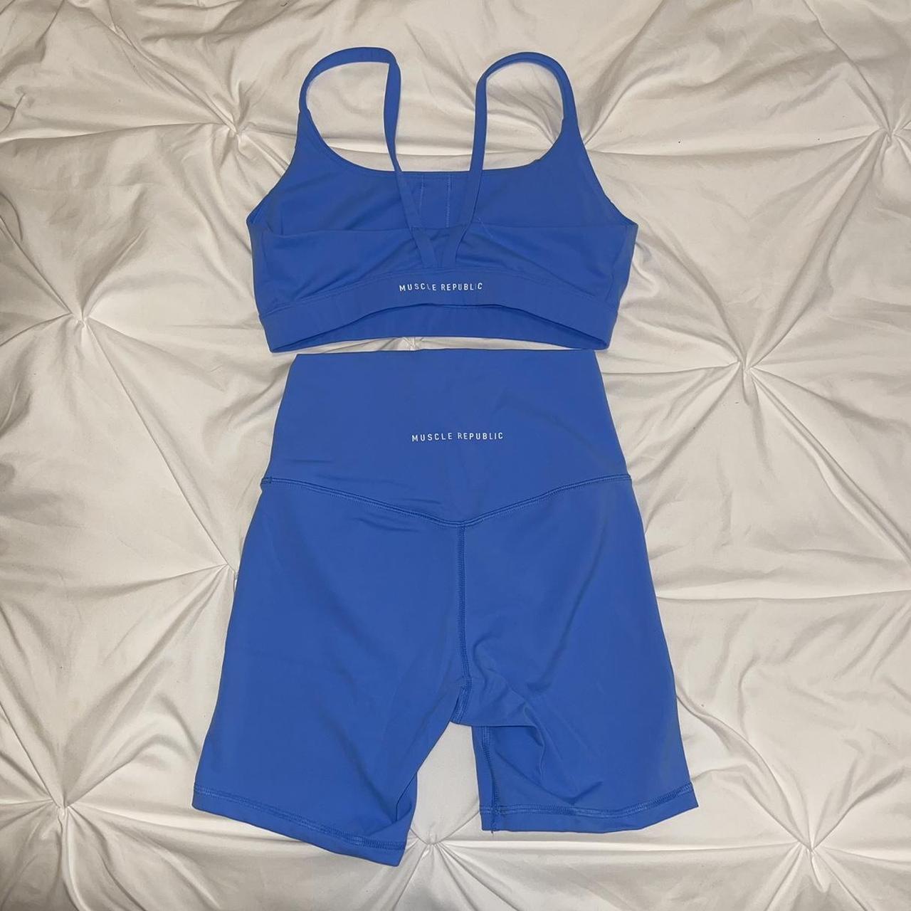 Muscle Republic luxe workout set sports bra & shorts... - Depop