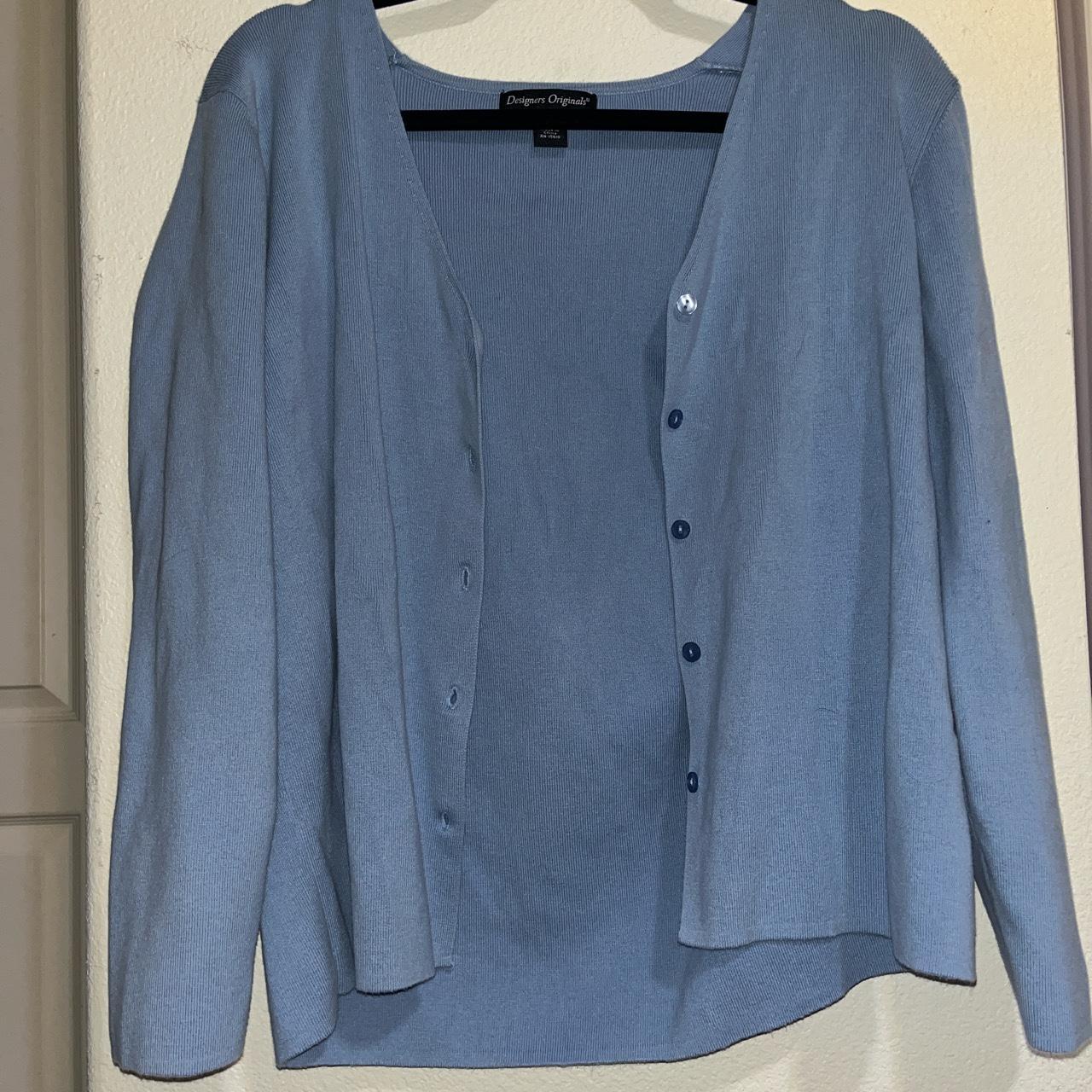 Blue button up cardigan No flaws - Depop