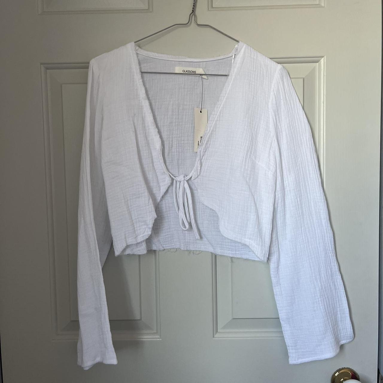 Glassons Tie Up Top Size 6 Never Worn - Depop