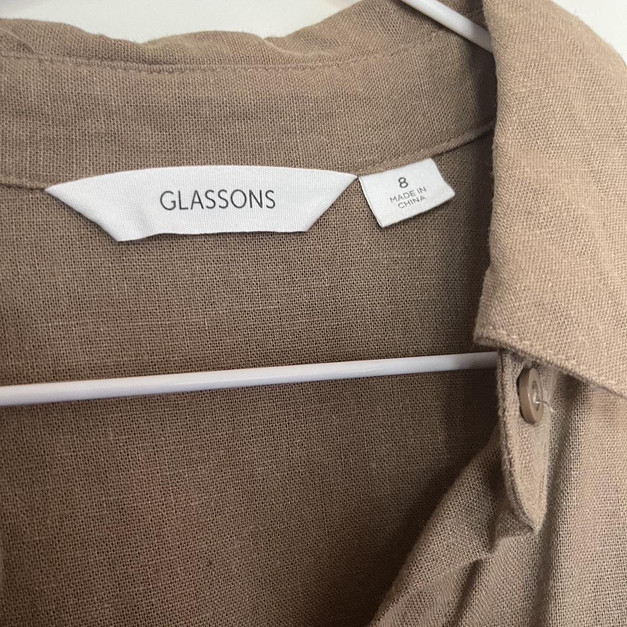 Glassons Brown Linen Shirt Size 8 - Depop