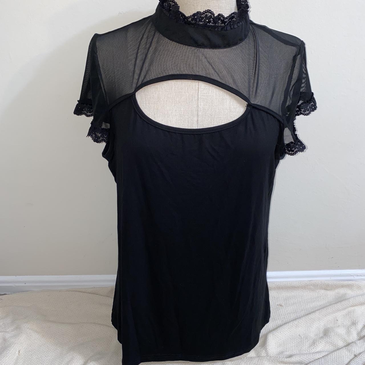 Killstar Rayne Mesh Top. Short sleeves with ruffle... - Depop