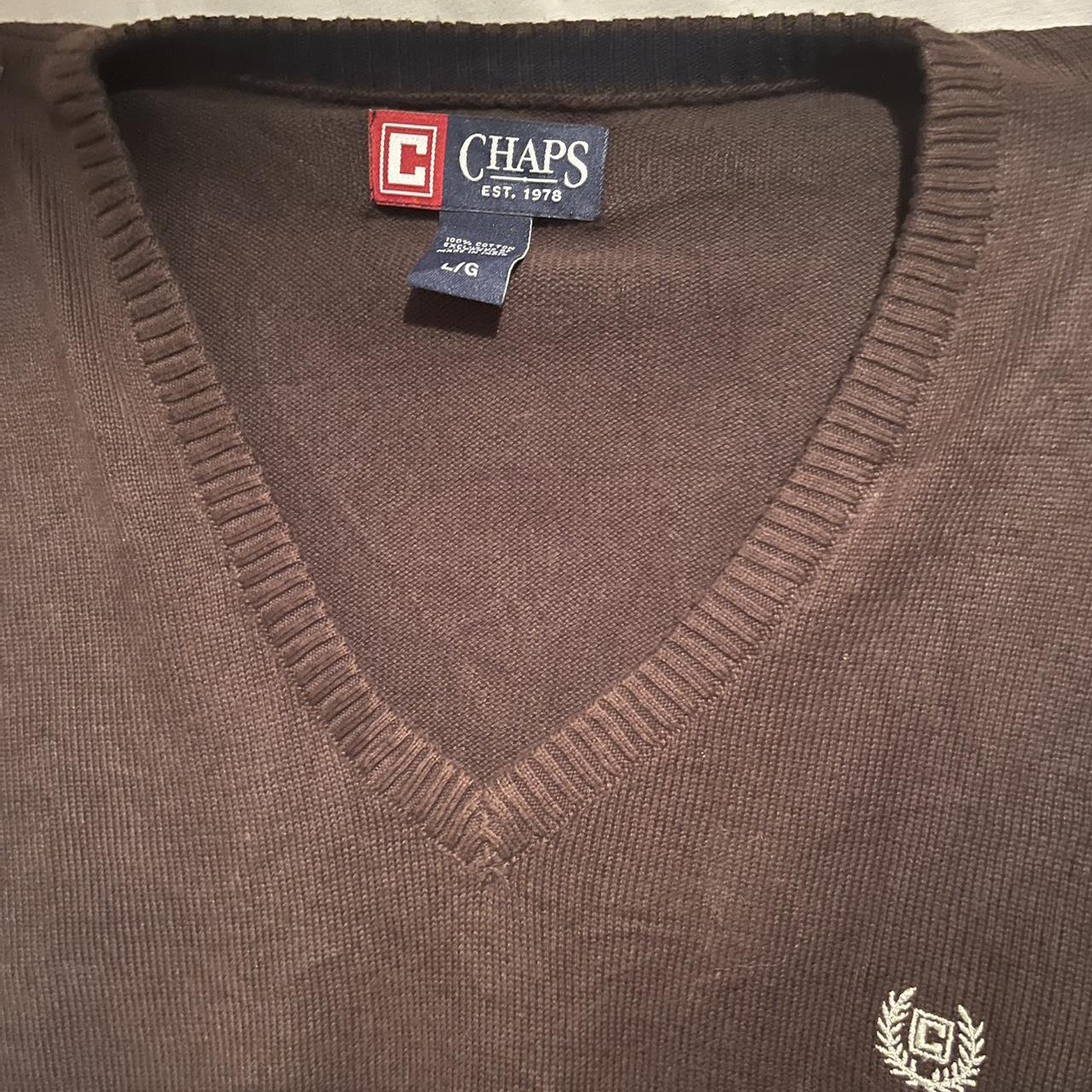 Chaps by Ralph Lauren brown sweater vest ( item... | Depop