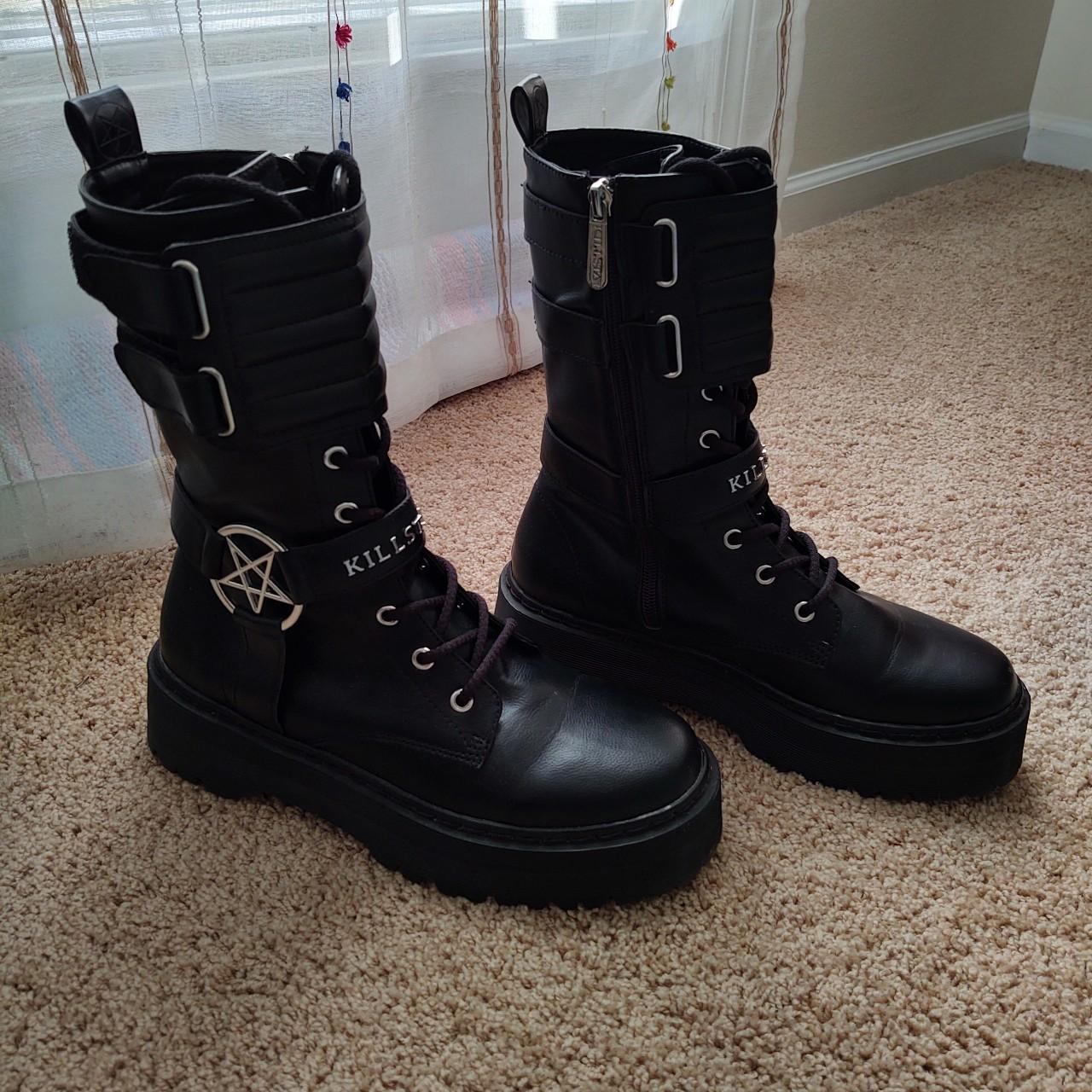 Killstar boots, vegan leather, women's size 9 2... - Depop