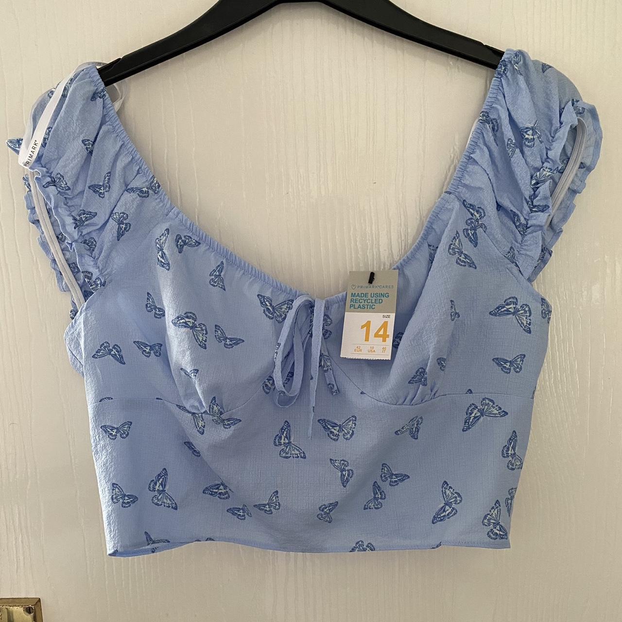 Primark Women's Blue Crop-top | Depop